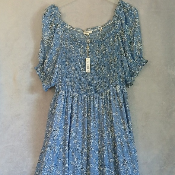Max Studio | Dresses | Max Studio Blue Floral Maxi Dress Size 3x Tiered ...